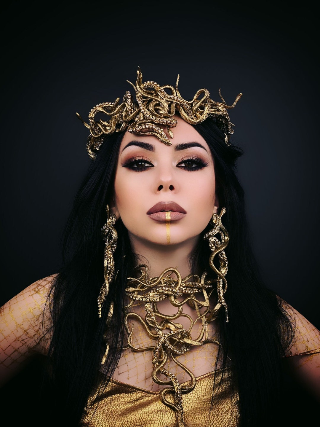 Costume di Carnevale, tiara di Medusa di lusso, corona di serpente con ...