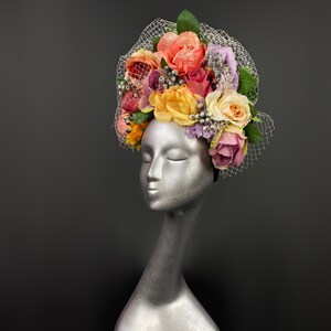 Large Flower Crown, Flower Crown, Wedding Flower Headdress, Wedding ...