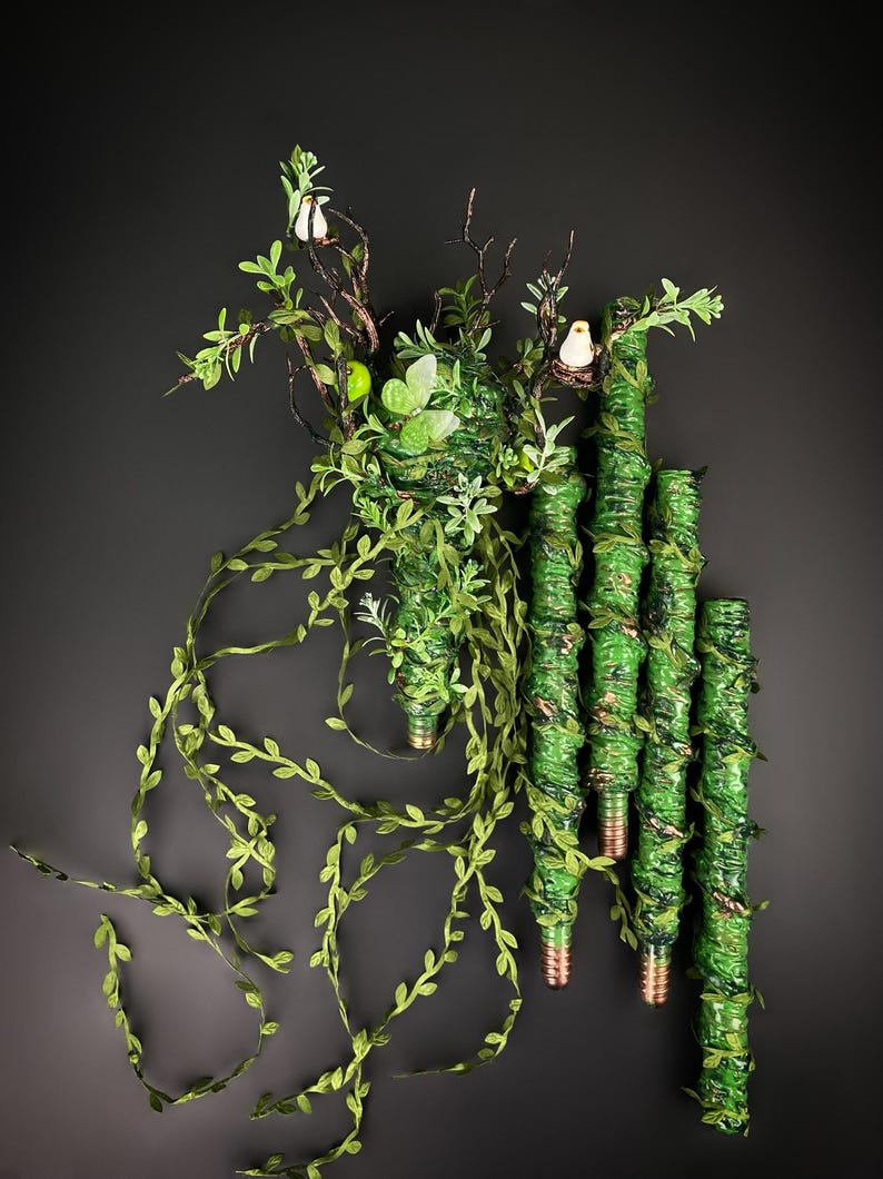 Mardi Gras-kostuum, godin Gaia-kostuum, groene tule jurk, accessoires ...