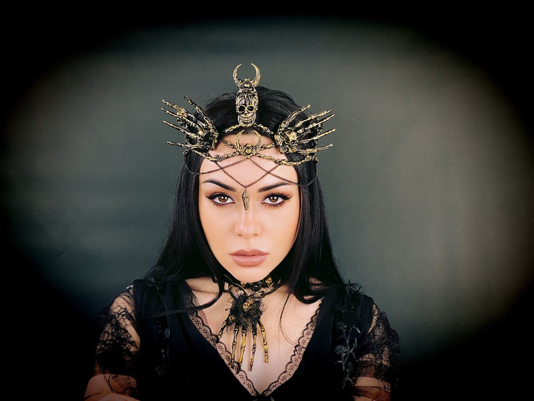 Death Skull Crown, Dark Fairy Queen, Witch Crown, Voodoo Priestess ...