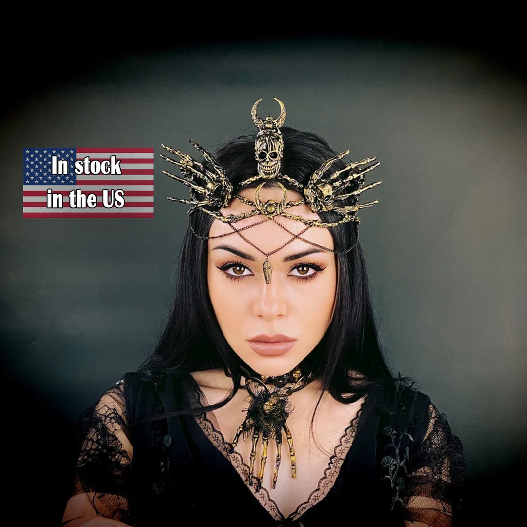 Death Skull Crown, Dark Fairy Queen, Witch Crown, Voodoo Priestess ...