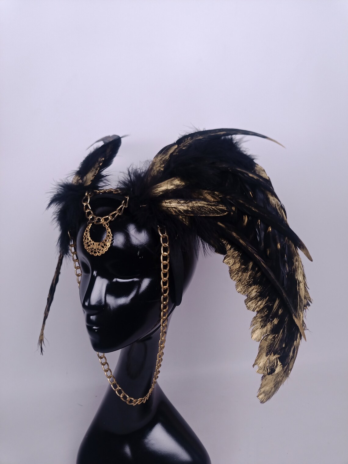 Gothic Headdress With Wings Dark Queen Headpiece Valkyrie | Etsy