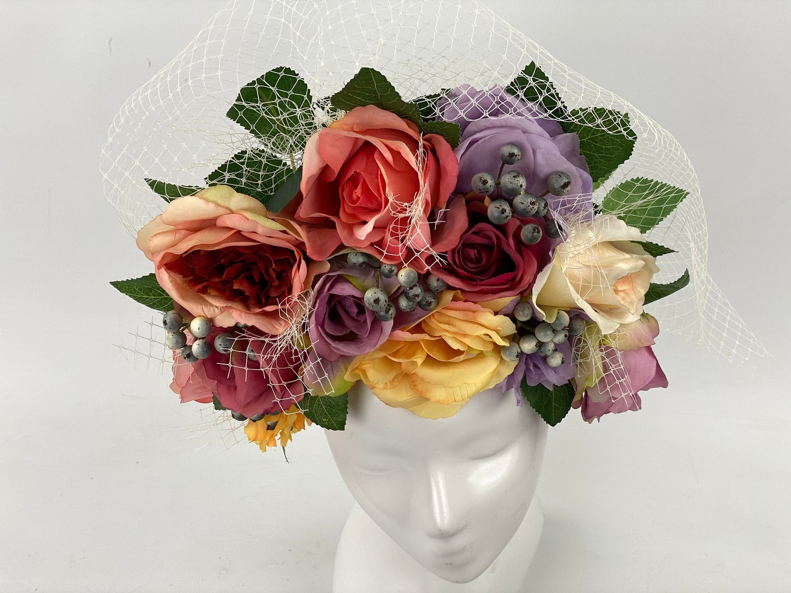 Large Flower Crown Flower Crown Wedding Flower Headdress | Etsy