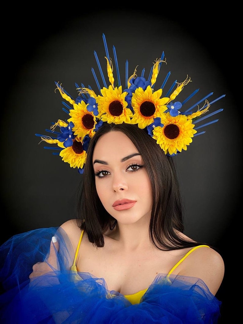 Ukrainian Flower Crown, Ukrainian Sunflower Crown, Ukrainian National ...