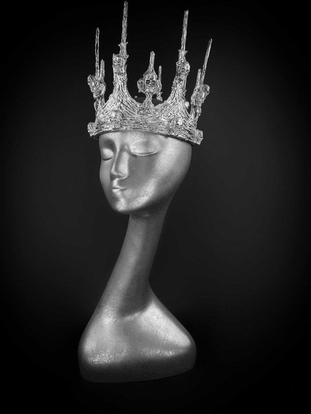 Unisex Large Crown White Queen White King Devil Crown - Etsy