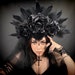 Dark Queen Crown, Black Halo Crown, Halloween Crown, Mardi Gras, Gothic ...