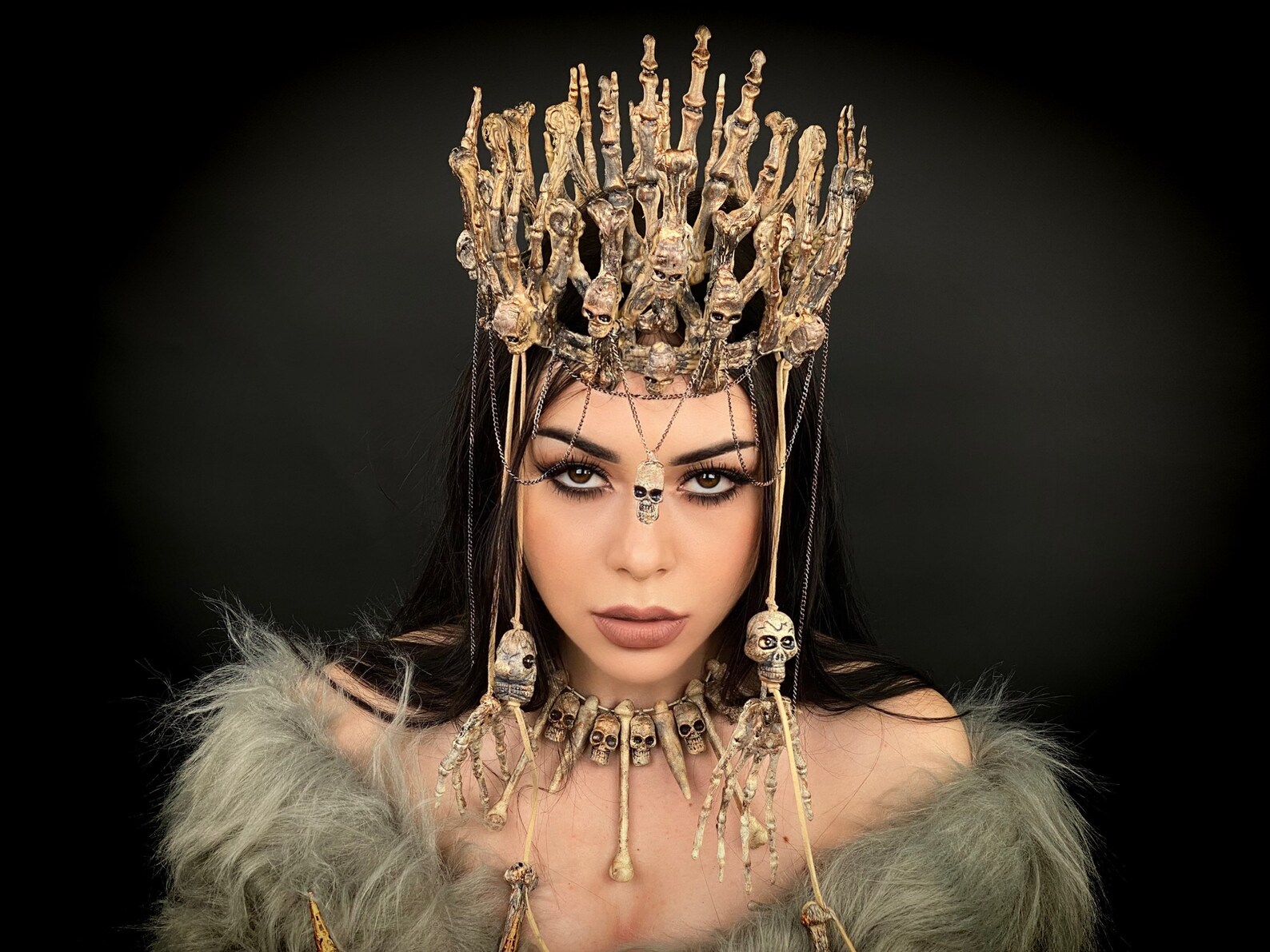 Voodoo Priestess Skull Queen Crown of Bones Dark Queen - Etsy