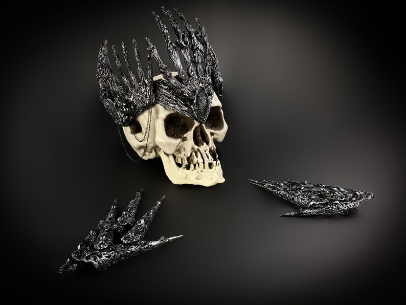 Mardi Gras Costume, Gothic Queen Crown, Dark Fairy Headpiece, Witch ...