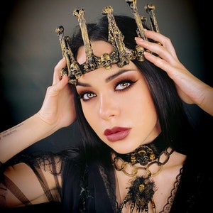 Unisex Bones Crown, Gothic Skull King Headpiece, Burning Man Costume - Etsy
