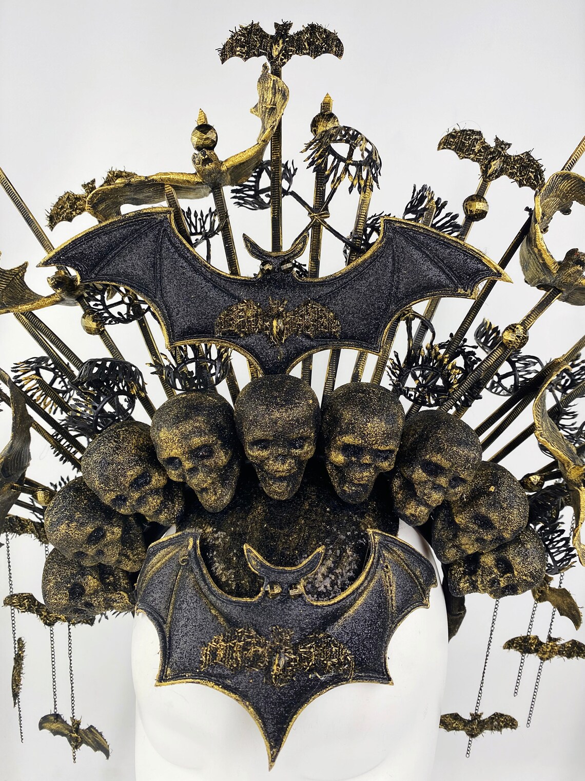 Gala Bat Queen Headpiece Bat Halo Crown Spiked Gothic Goddes - Etsy