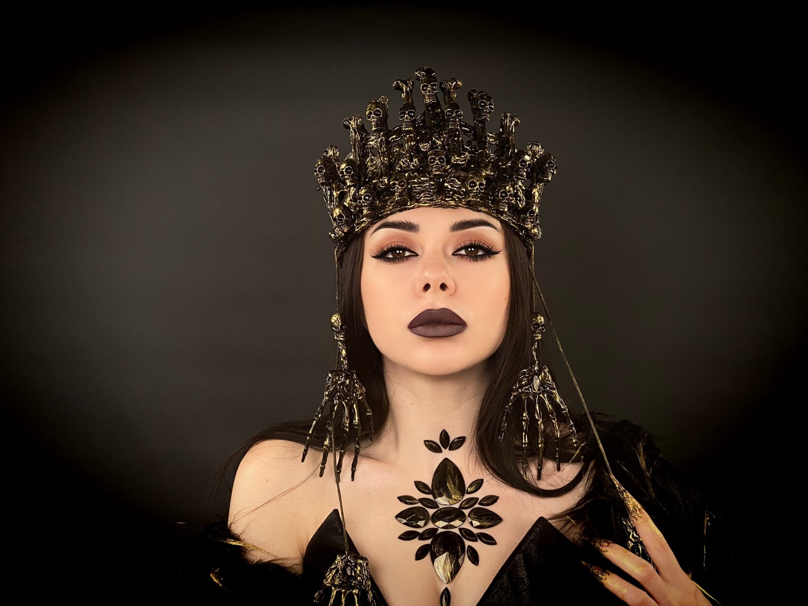 Death Skull Crown Evil Queen Dark Fairy Crown Vampire - Etsy