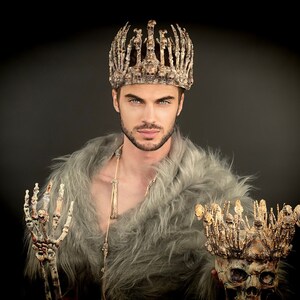 Voodoo Priest, Dark Kings Mens Crown, Skull King, Crown of Bones ...