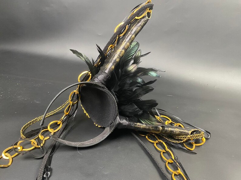 Demon Horns Headpiece Dark Queen Crown Antelope Gothic - Etsy