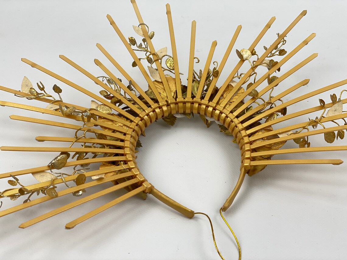 Goddess Crown Spike Halo Headpiece Sunburst Crown Gold Halo - Etsy