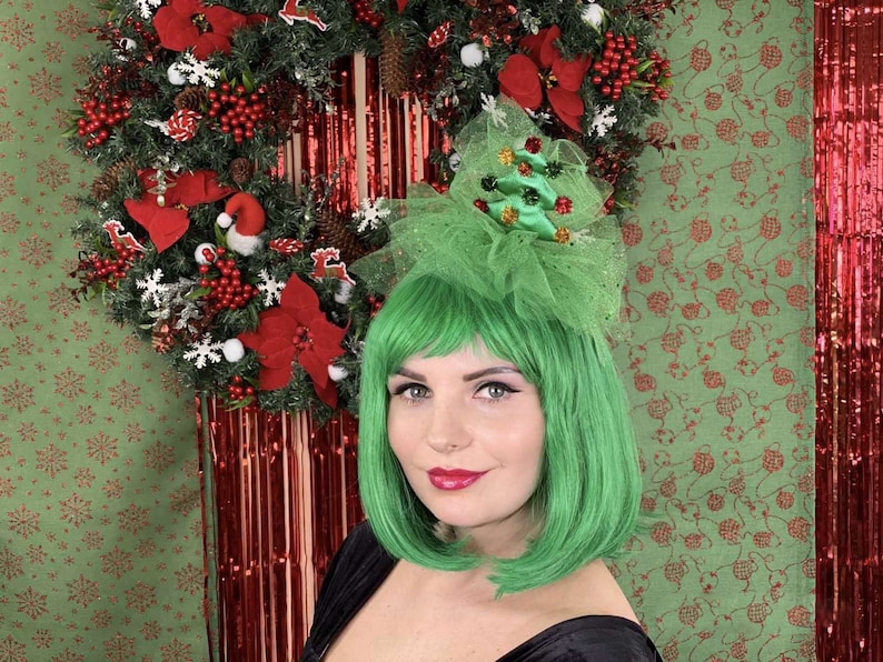 Christmas Tree Headband Holiday Party Headband Green Glitter | Etsy