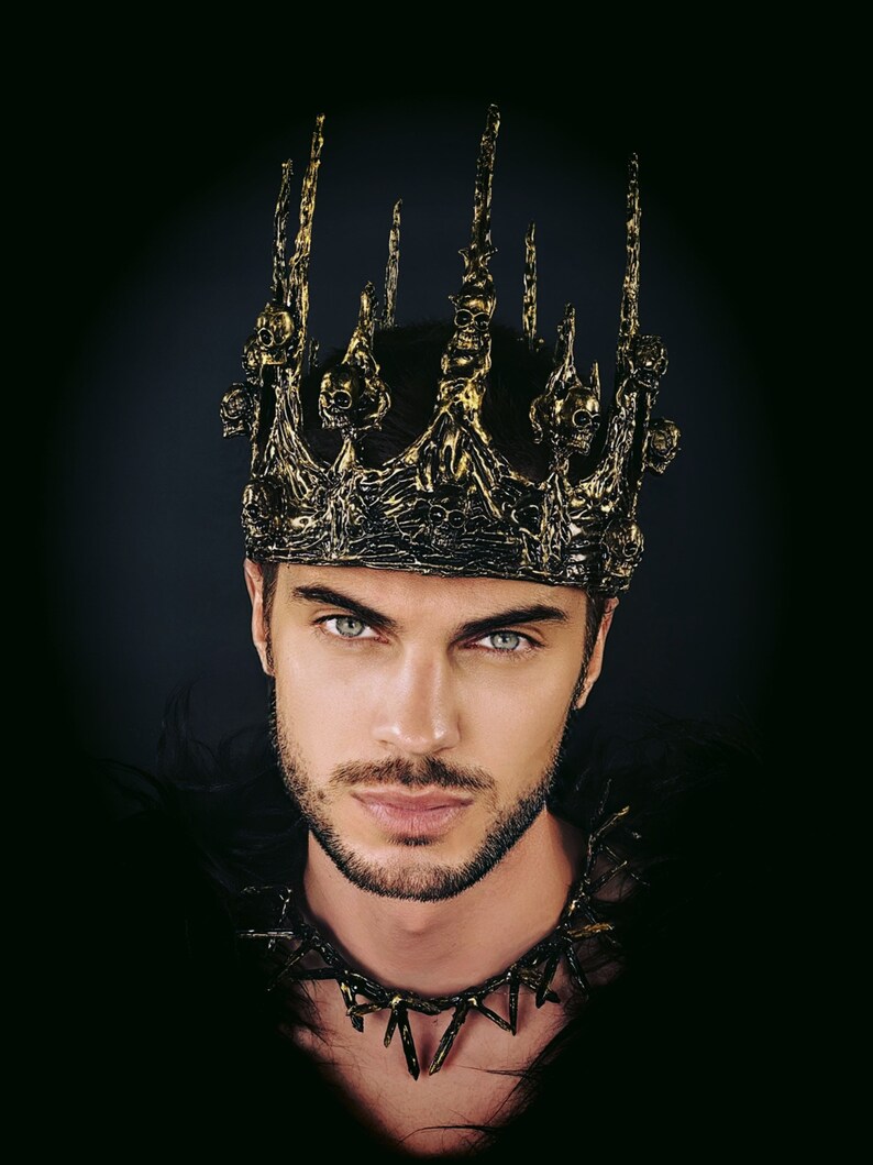 Gothic Men's Crown Large Men's Crown Devil Crown - Etsy