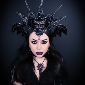 Vampire Queen, Valkyrie Crown, Bat Halo Crown, Winged Headpiece, Dark ...
