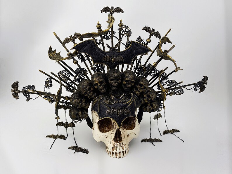 Gala Bat Queen Headpiece Bat Halo Crown Spiked Gothic Goddes - Etsy