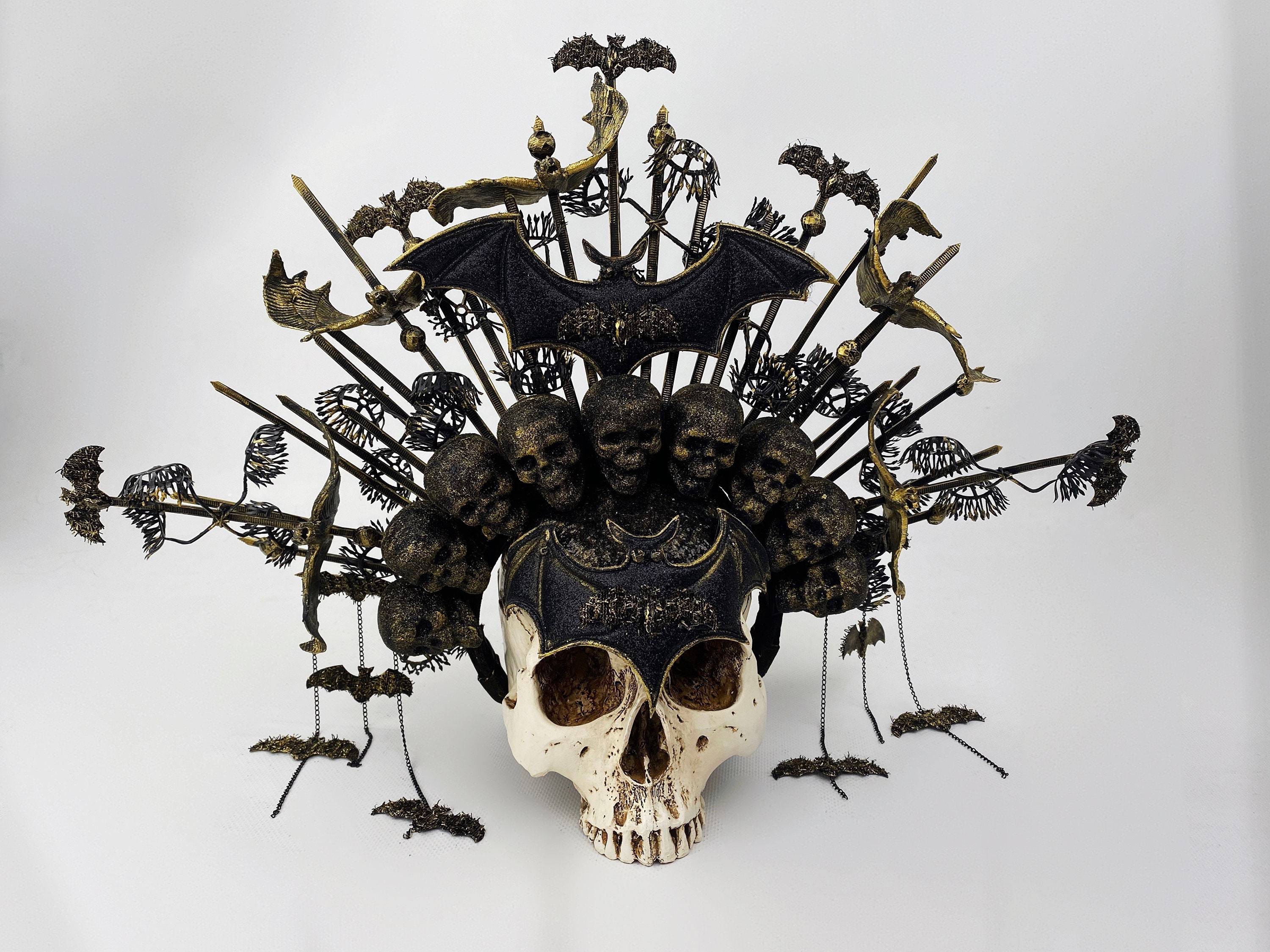 Gala Bat Queen Headpiece Bat Halo Crown Spiked Gothic Goddes | Etsy