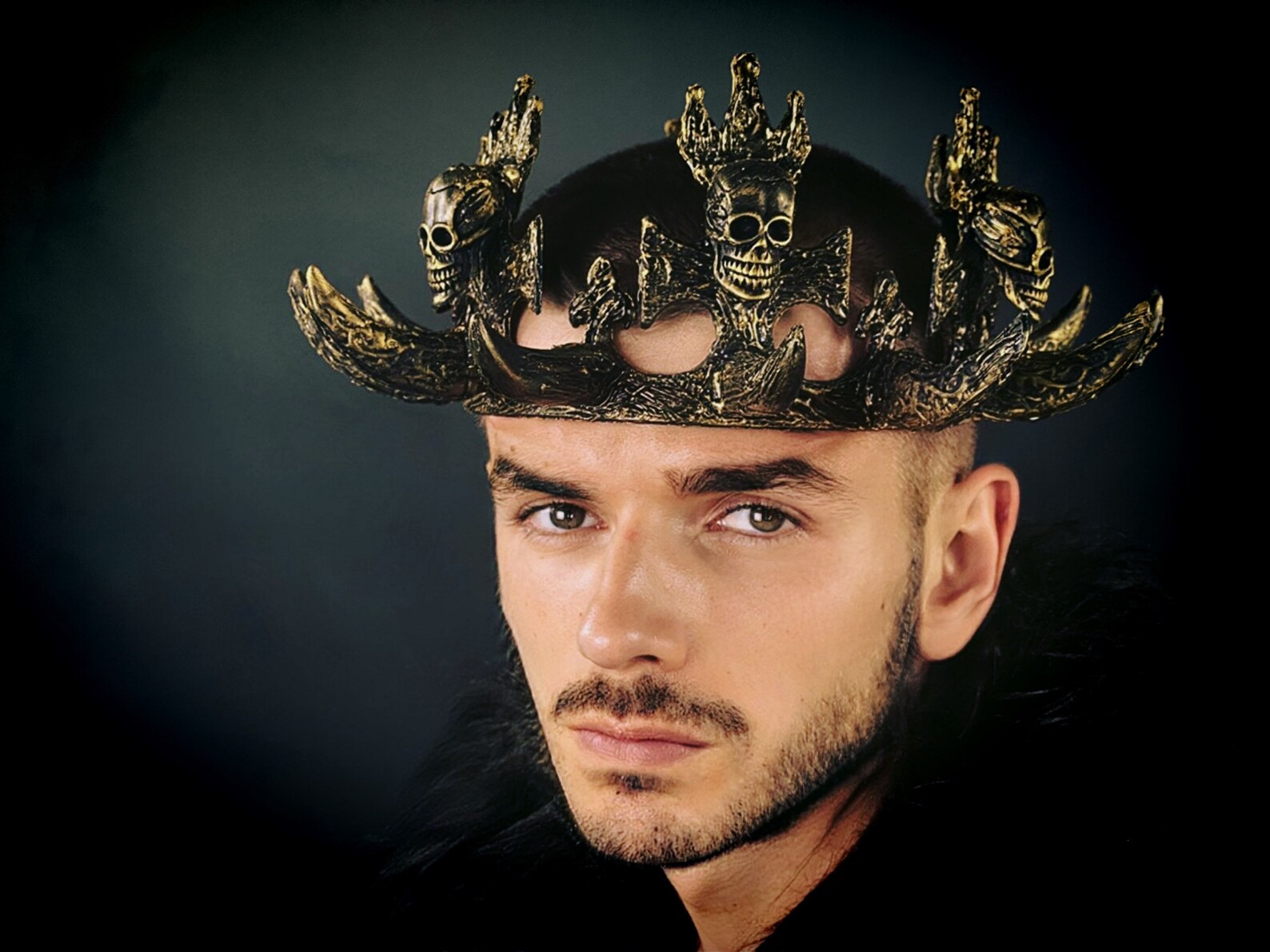 Dark King Crown, King of Death, King of Skulls, Death Skull Crown, King ...