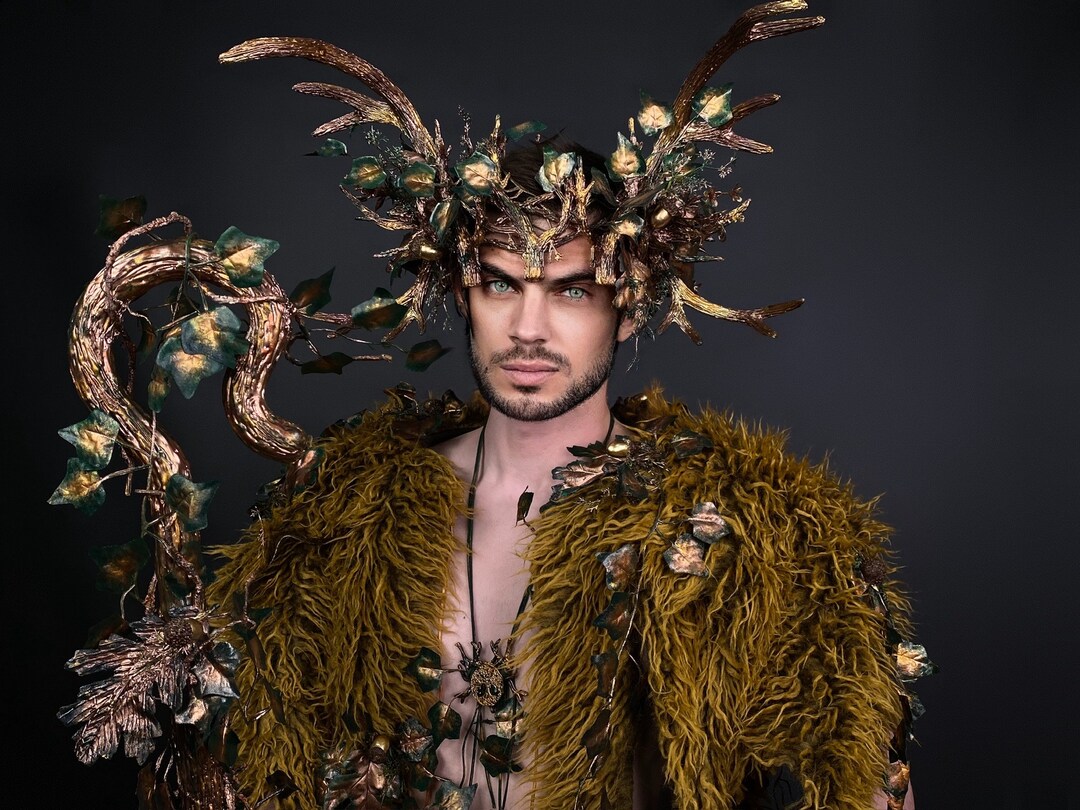 Forest King Costume, Faun Horns, King of Nature, King of Nymphs, Ram ...