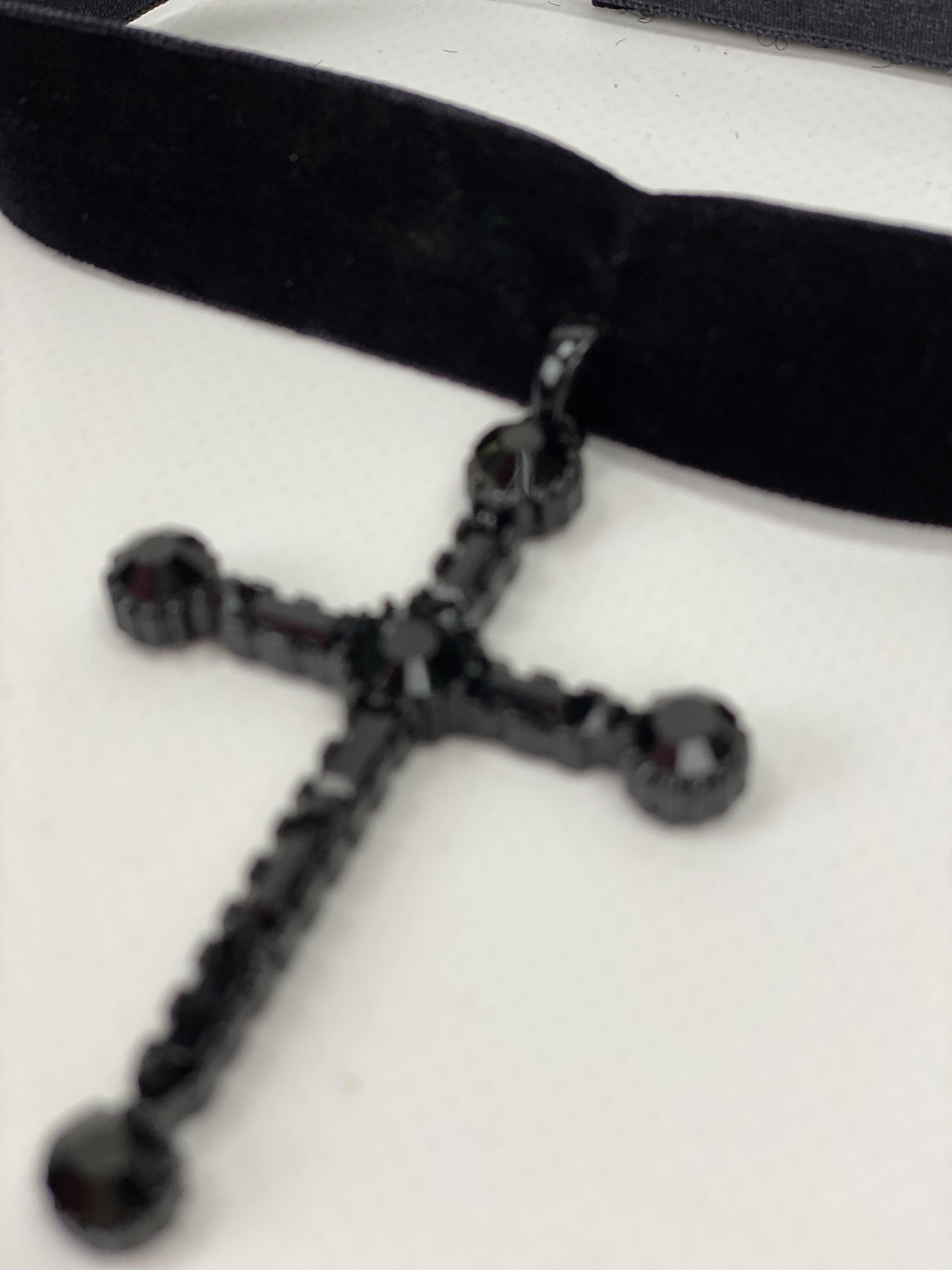 Black Cross Choker Black Velvet Medieval Choker Steampunk - Etsy