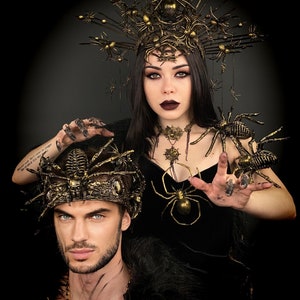 Spider Crowns for Couple, Spider Queen and Spider King, Dark Queen and ...