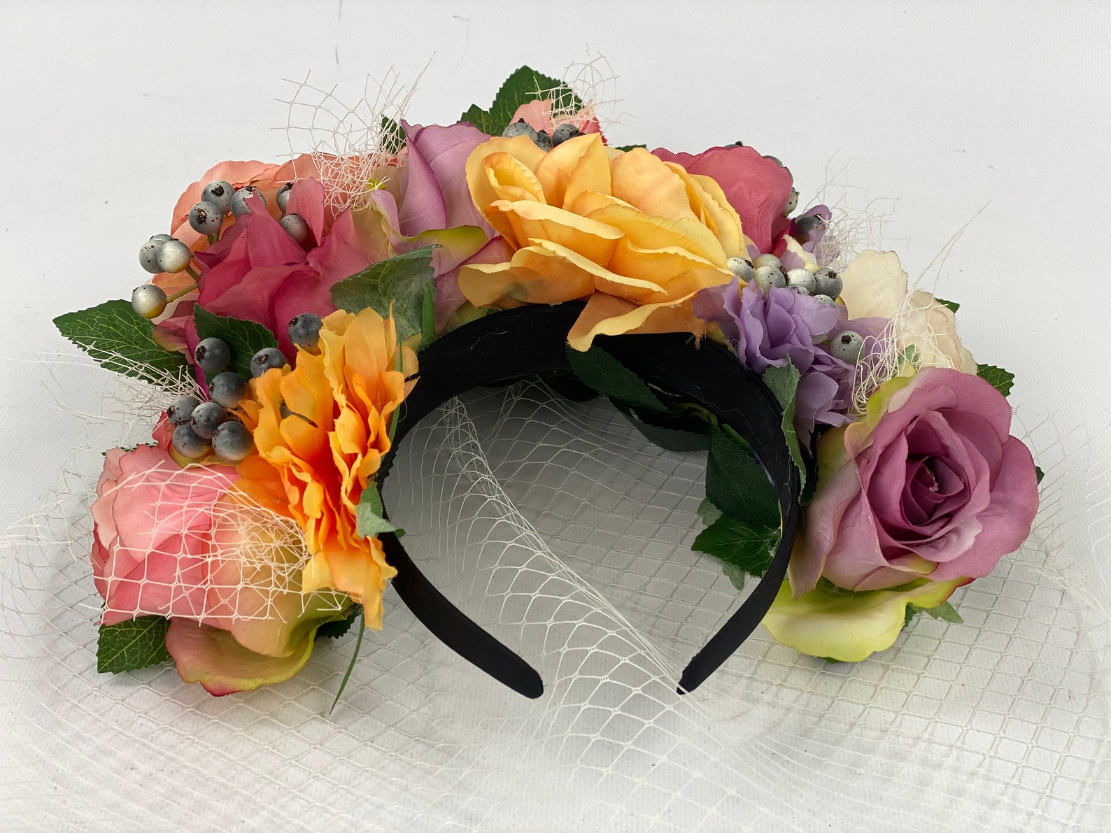 Large Flower Crown Flower Crown Wedding Flower Headdress | Etsy