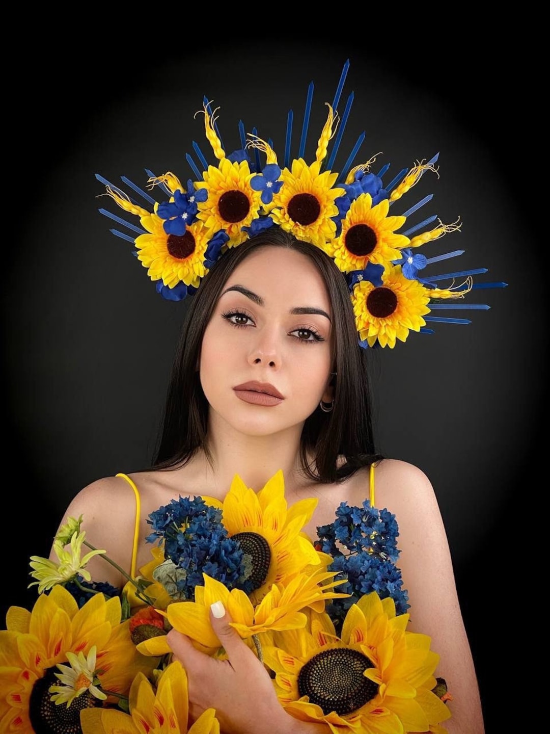 Ukrainian Flower Crown, Ukrainian Sunflower Crown, Ukrainian National ...