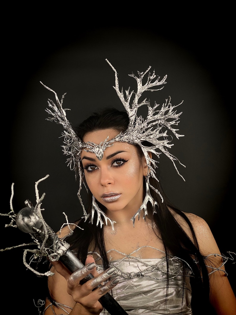 Wood Elf Tiara Nymph Tiara Fairy Headdress Silver Fairy - Etsy