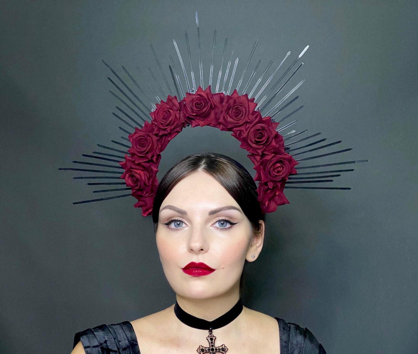 Goddess Crown Dark Goddess Crown Gothic Halo Crown Day of | Etsy