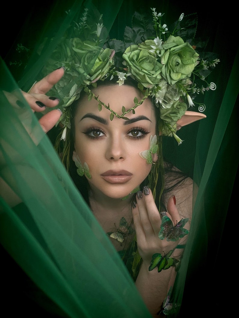 Elf Flower Crown Nymph Headpiece Fairy Headband Flower Etsy