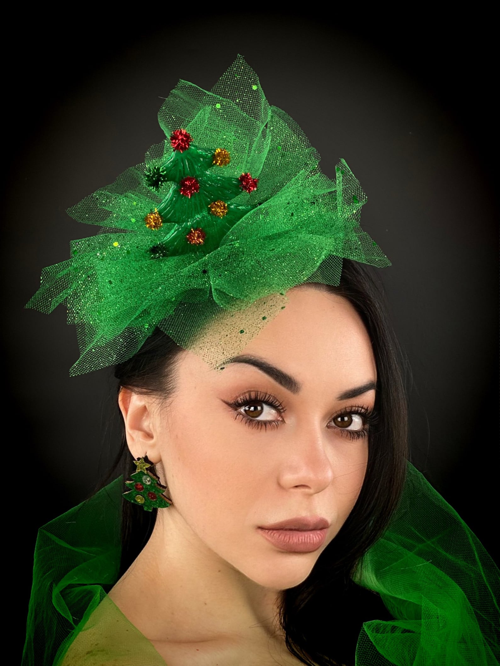 Christmas Tree Headband Holiday Party Headband Green Glitter - Etsy