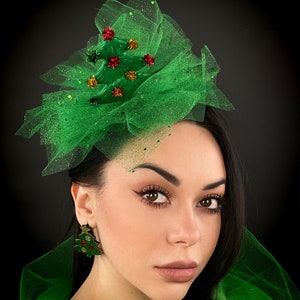 Christmas Tree Headband, Holiday Party Headband, Green Glitter ...