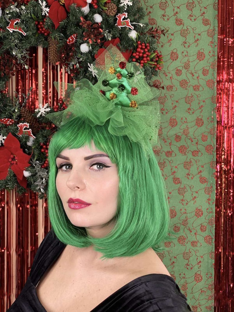 Christmas Tree Headband Holiday Party Headband Green Glitter | Etsy