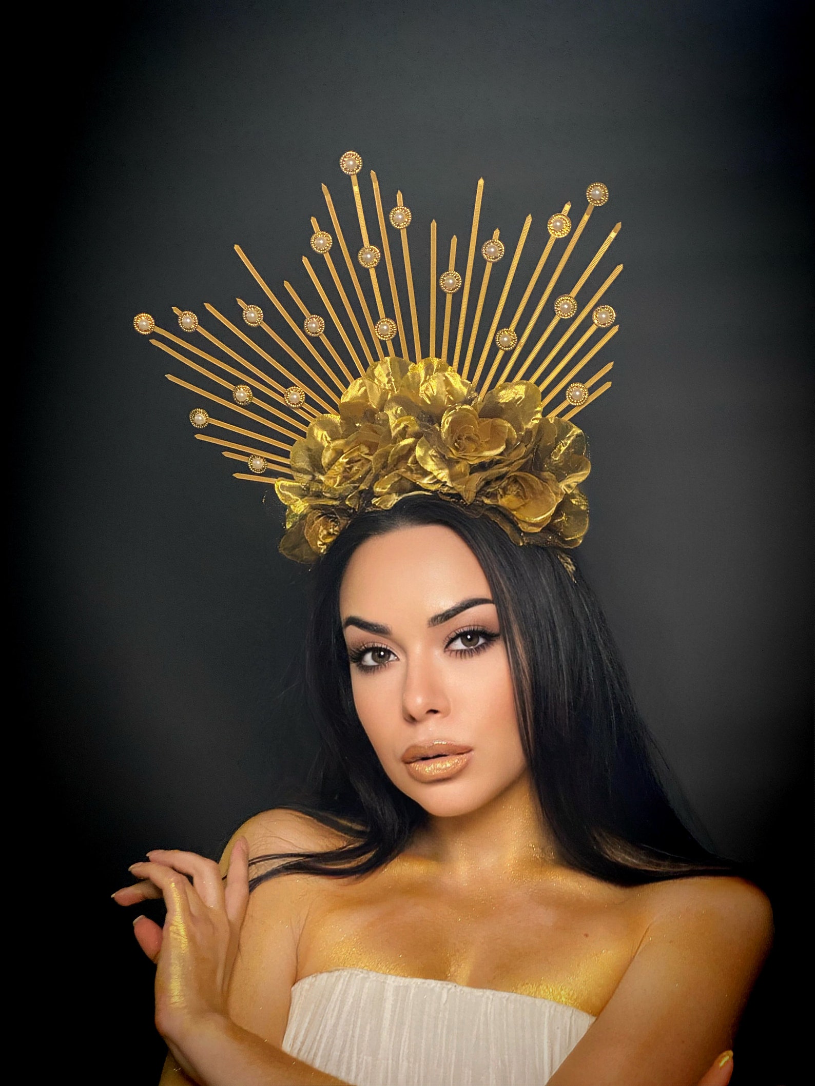 Sunburst Crown Halo Spiked Headpiece Met Flower Crown - Etsy