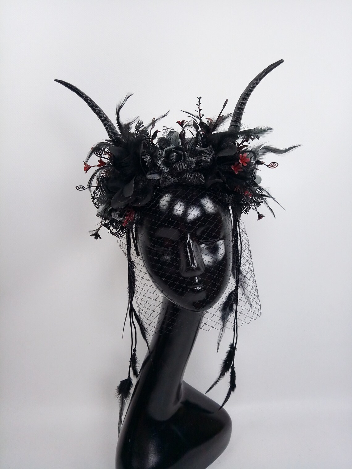 Antelope Horns Headpiece Dark Forest Fairy Gothic Fairy - Etsy