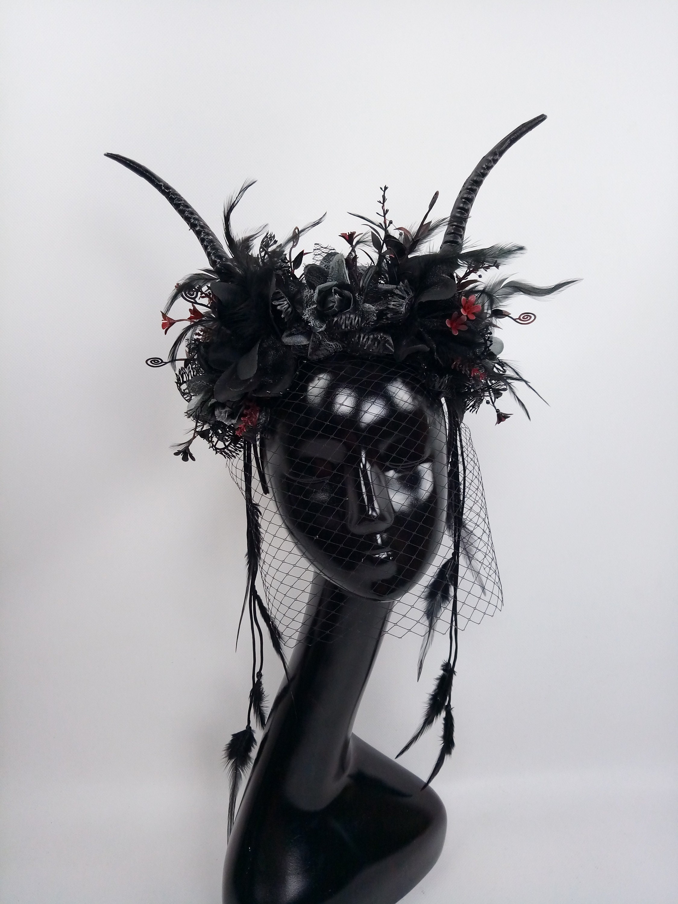 Antelope Horns Headpiece Dark Forest Fairy Gothic Fairy - Etsy