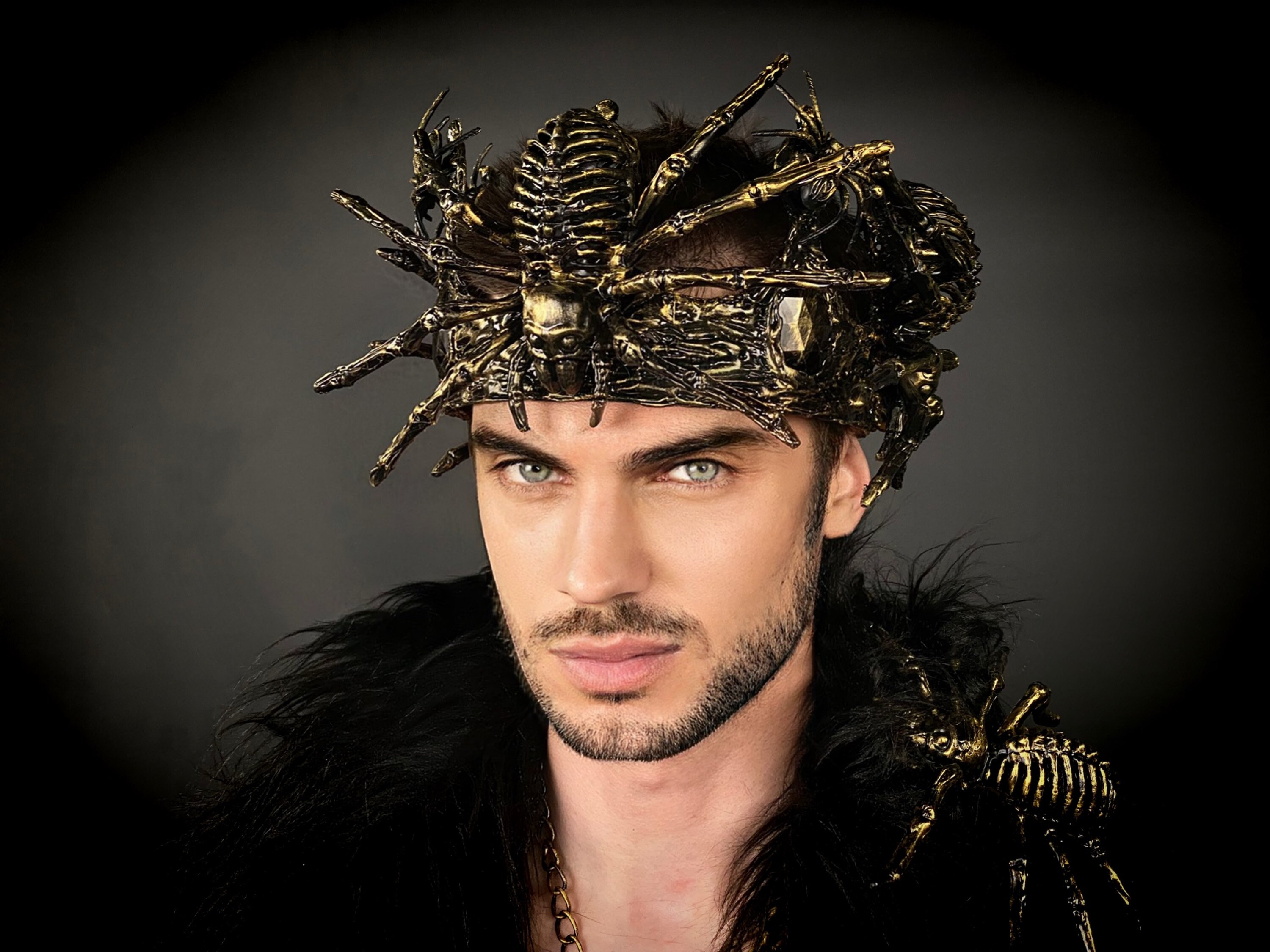 Spider King Crown Big Mens Gothic Crown Spider Crown With - Etsy