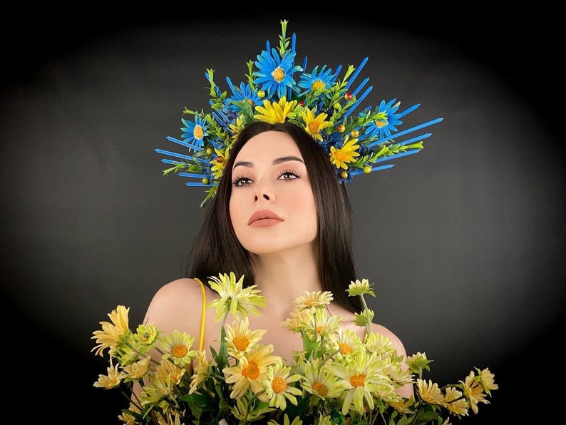 Ukrainian Crown With Daisies, Floral Halo Crown, Ukrainian Flower ...