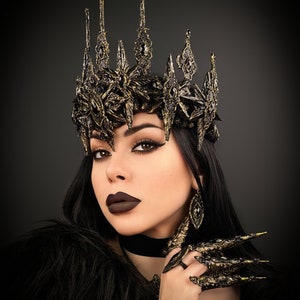 Gothic Queen Crown, Evil Queen Tiara, Devil Crown, Unisex Gothic Crown ...