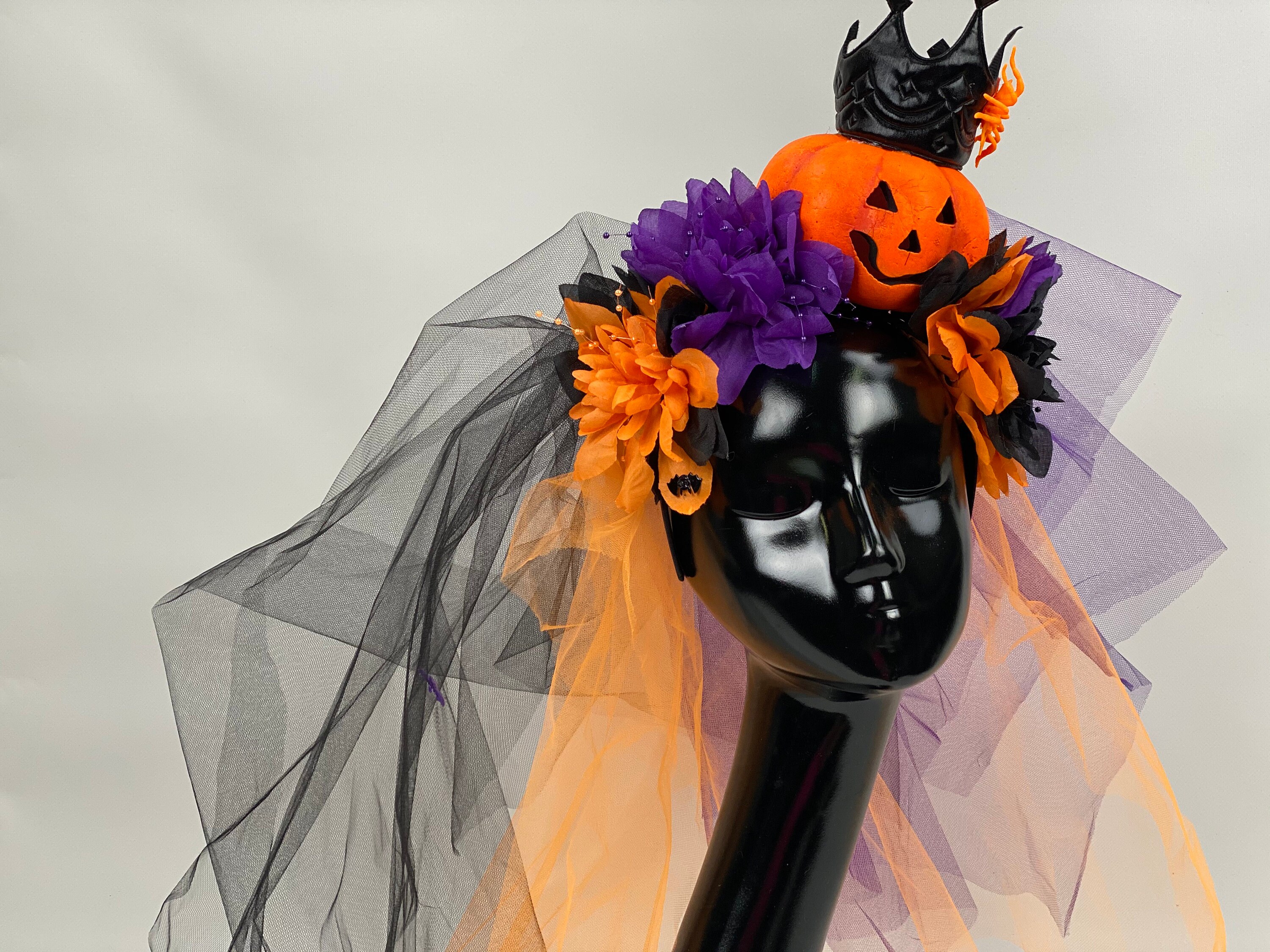 Large Halloween Crown Halloween Pumpkin Costume Halloween - Etsy