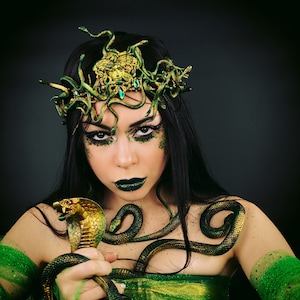 Medusa Gorgon Tiara, Medusa Headdress, Gothic Snake Crown, Serpent ...