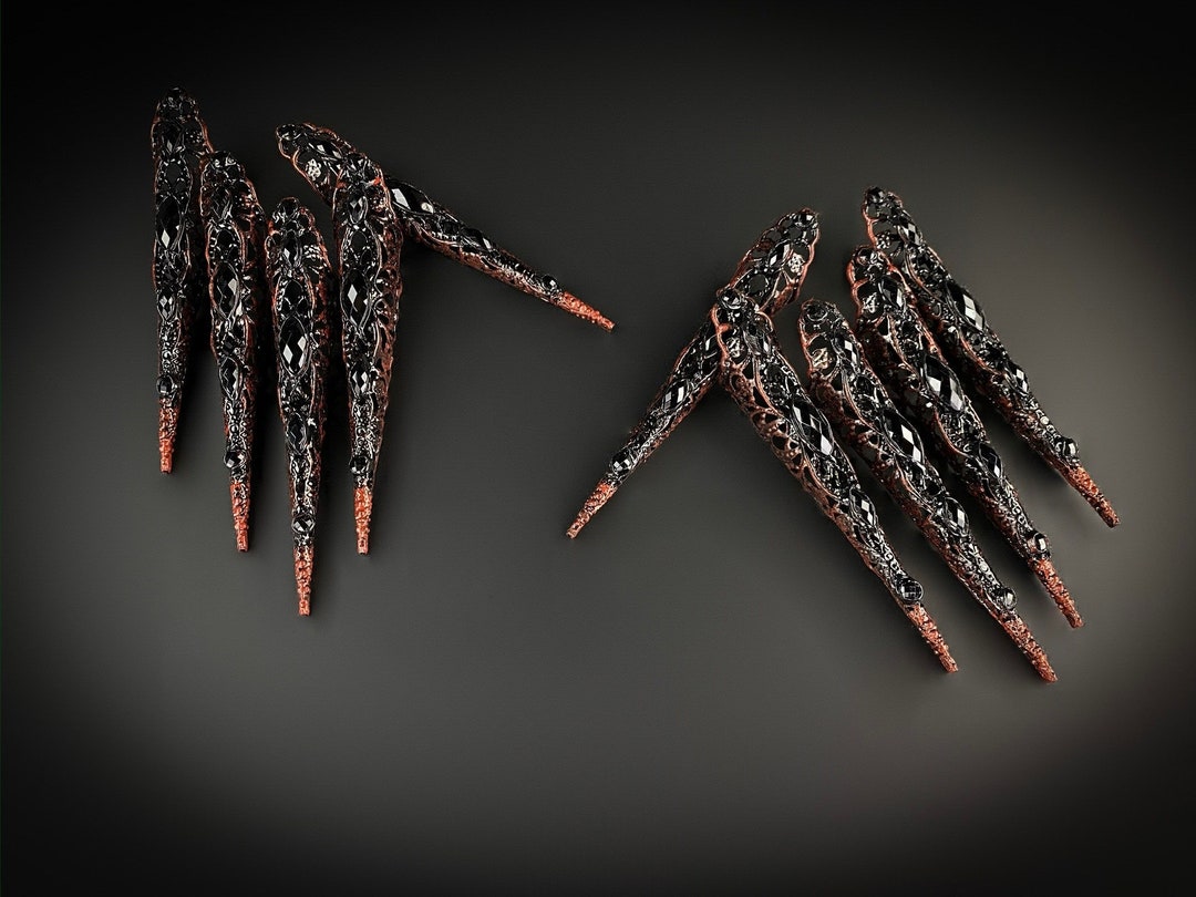 Bloody Finger Claws, Metal False Nails, Filigree Jewelry, Gothic ...