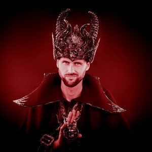 Demon Headpiece, Devil's Crown, Dark King's Bone, Large King, Gothic ...