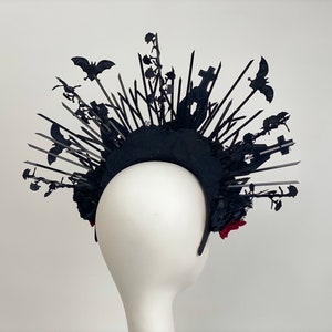 Dark Goddess Crown, Gothic Halo Crown, Day of the Dead Headdress, RIP ...