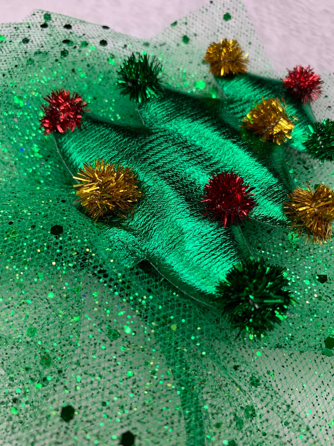 Christmas Tree Headband Holiday Party Headband Green Glitter | Etsy