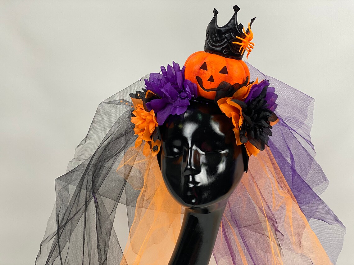 Large Halloween Crown Halloween Pumpkin Costume Halloween - Etsy