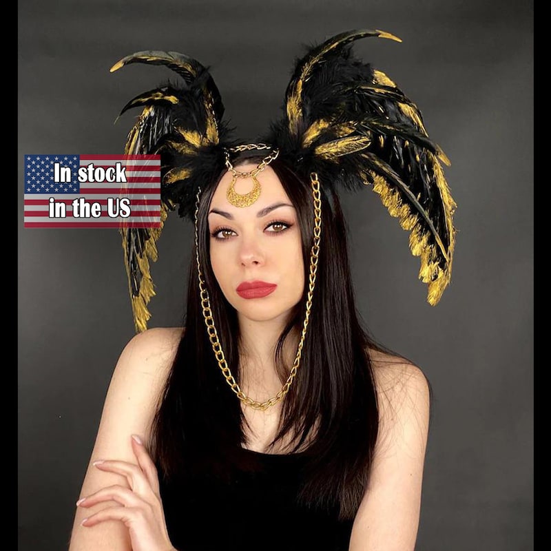 Black Winged Headpiece - Etsy
