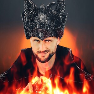 Demon Headpiece, Devil's Crown, Dark King's Bone, Large King, Gothic ...